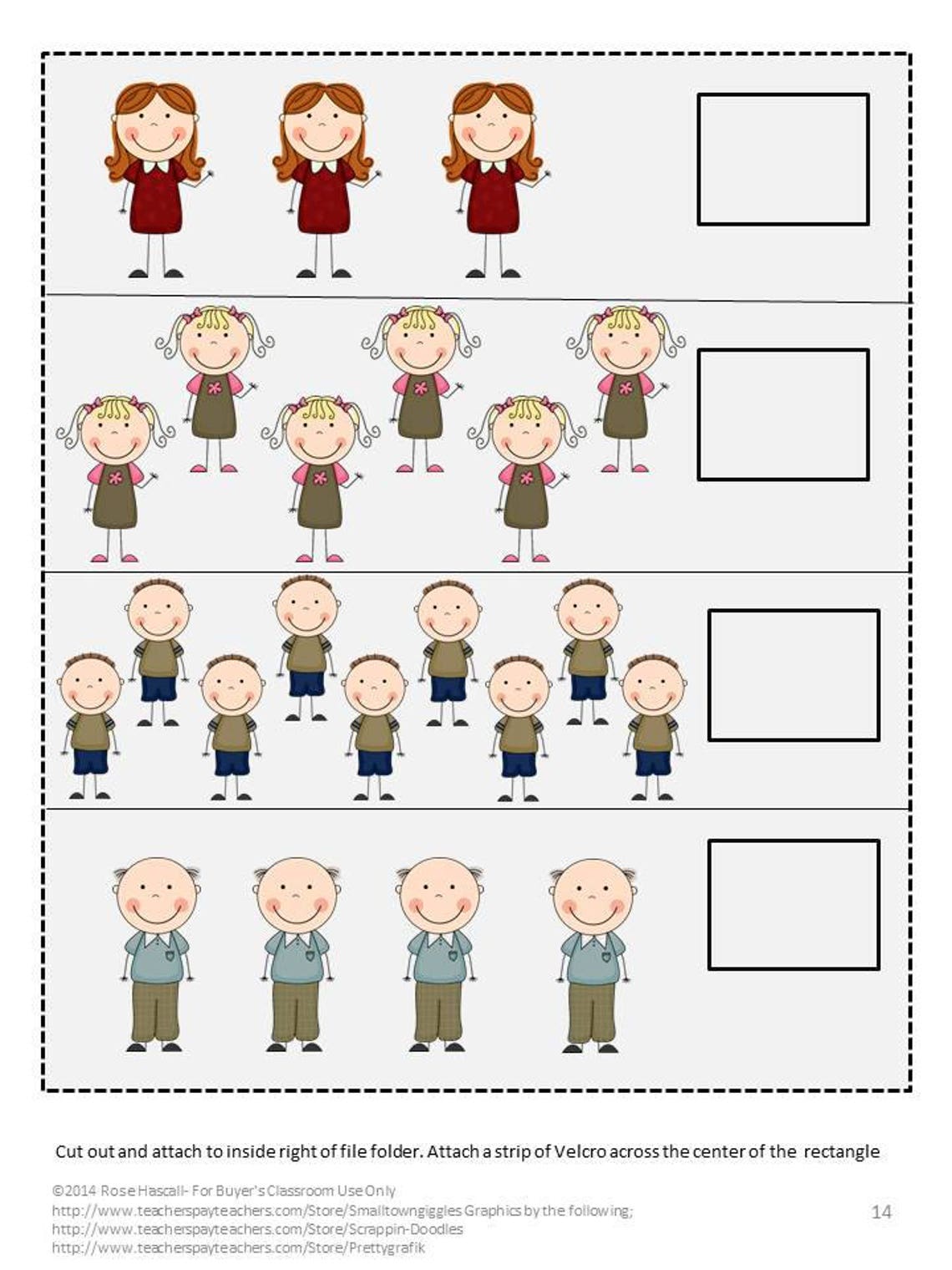 My Family My House File Folder Games Math Literacy Fine Motor Skills ...