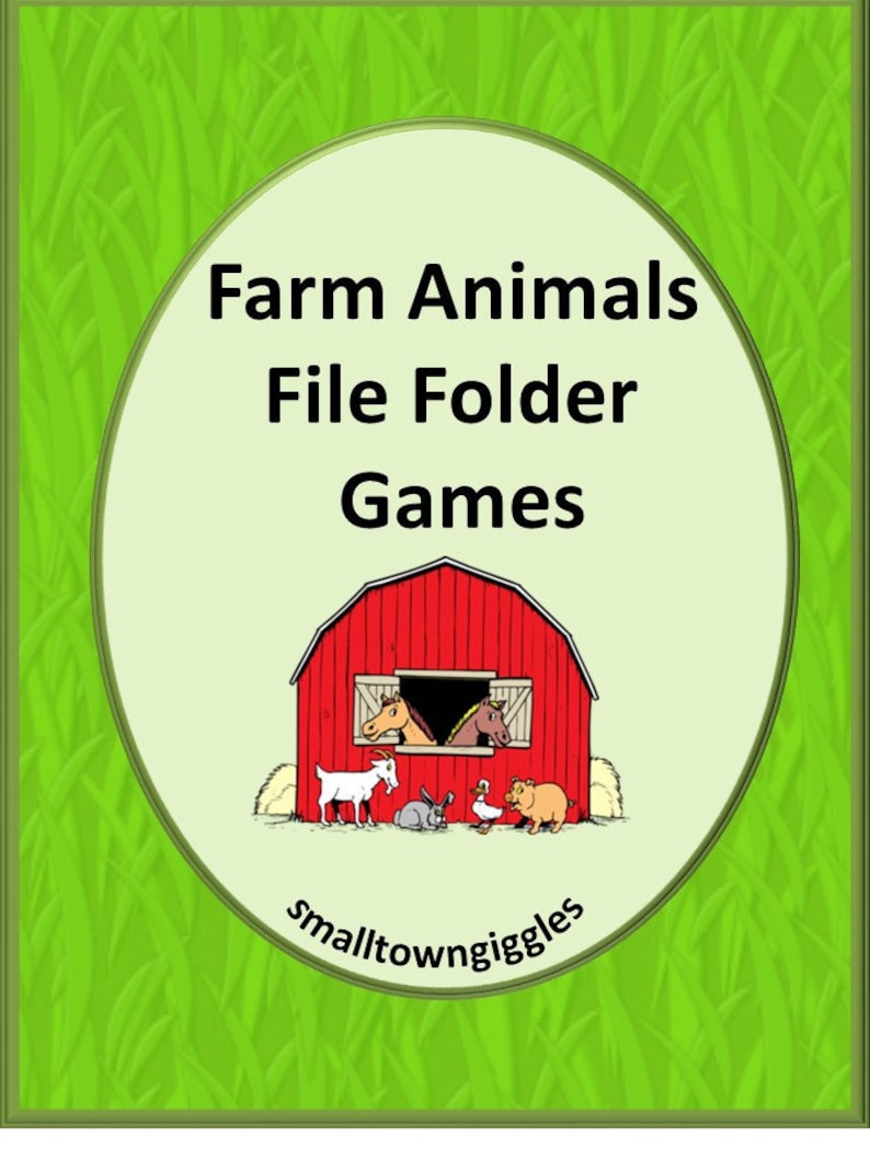 Farm File Folder Games, Farm Animals, Color/ Number Recognition ...