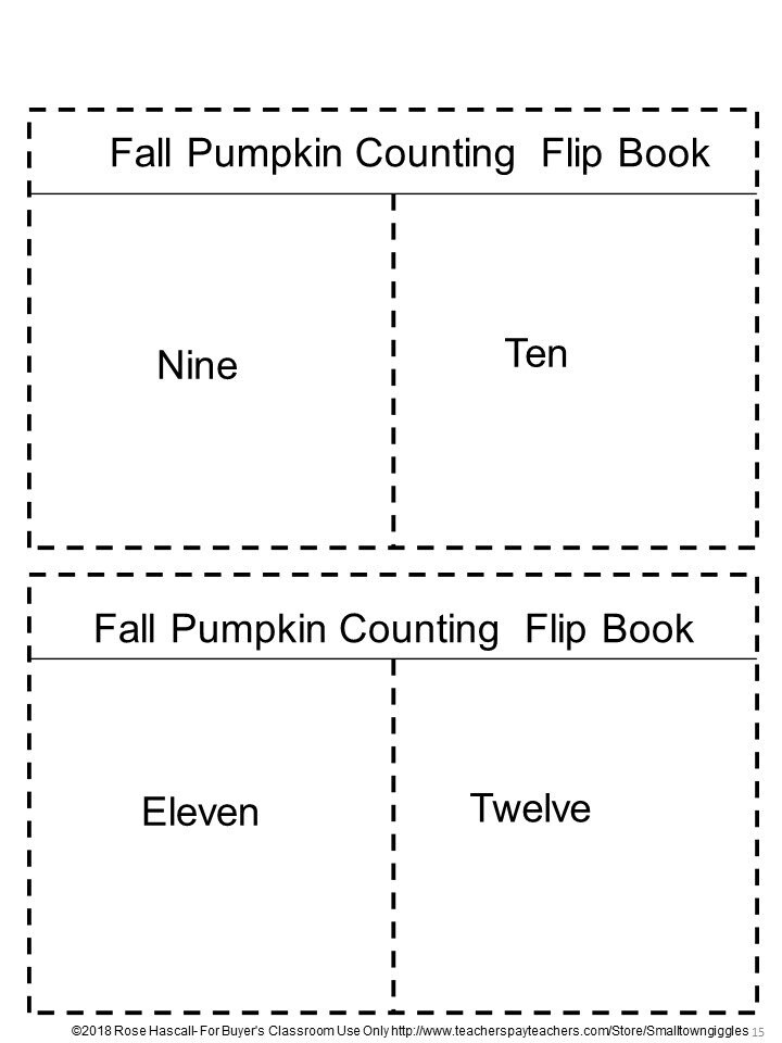 Fall Counting Pumpkins Interactive Cut and Paste Notebook Flip Book ...