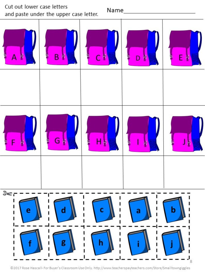 Bundle: August/september Back to School Cut and Paste Unit Fine Motor ...