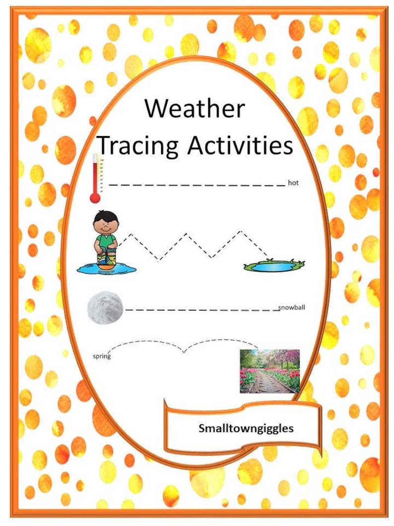 Weather Tracing Activities Long Distance Learning Fine Motor Skills PK ...