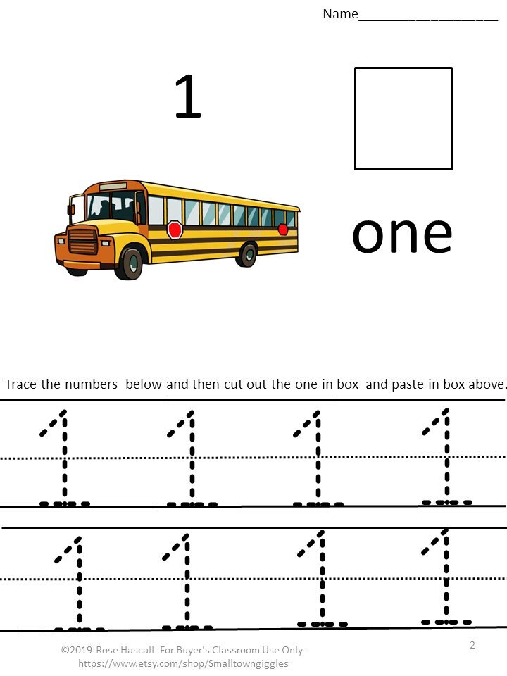 Number Tracing 1-10, Numbers Cut and Paste Worksheets,kindergarten ...