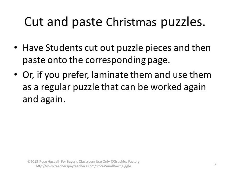 Christmas Cut and Paste Puzzles Fine Motor Skills Preschool ...