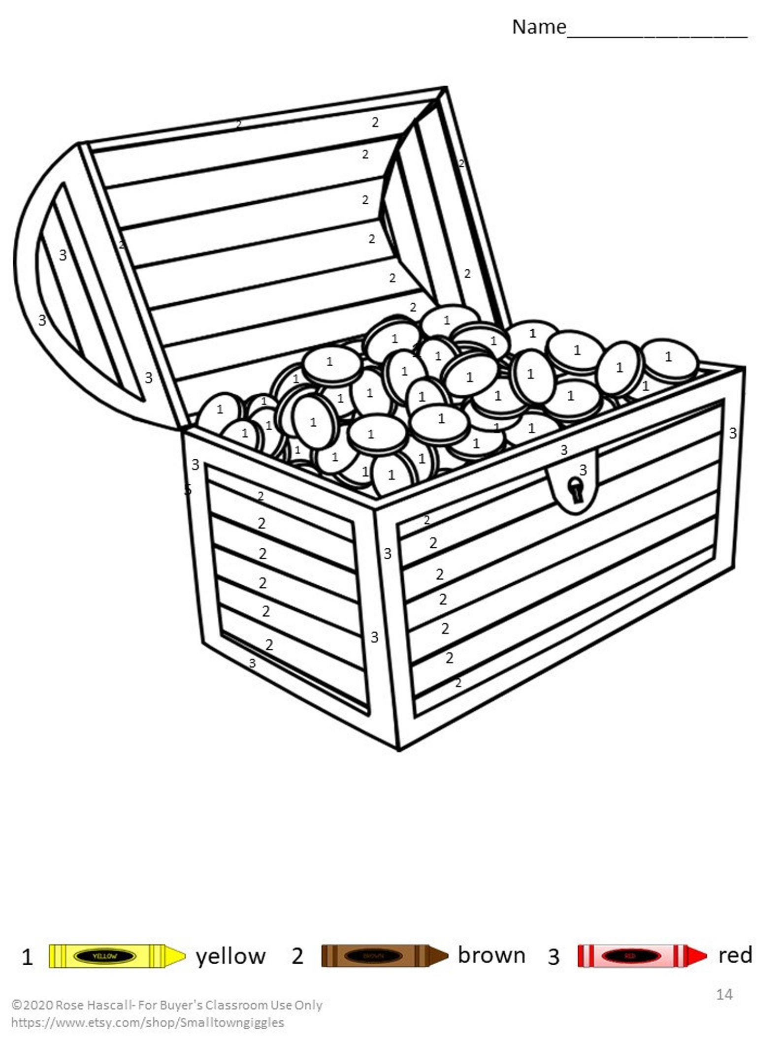 Pirate Color by Number Coloring Pages, Digital Download,early Childhood ...