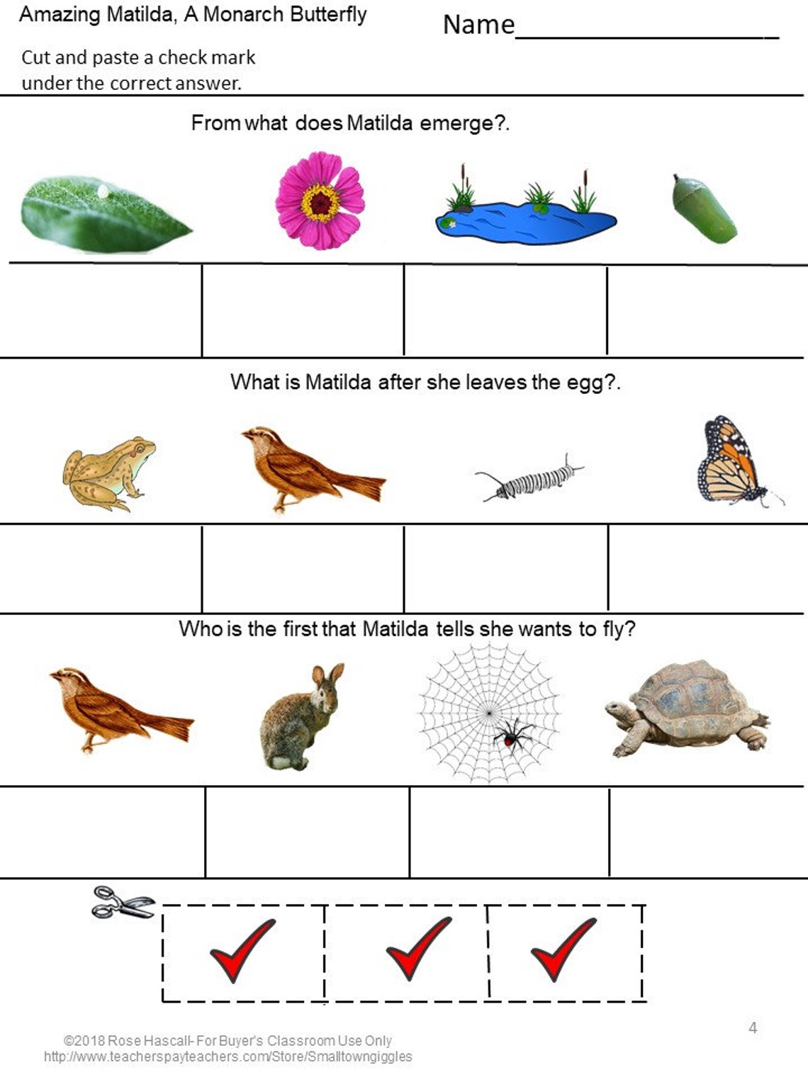 Amazing Matilda, A Monarch Tale, Butterfly, Cut and Paste, Mazes, P-K ...