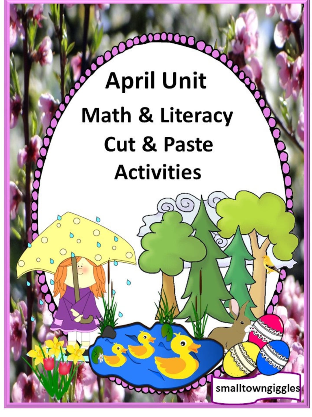 April Unit Math Alphabet Cut Paste Activities Preschool - Etsy