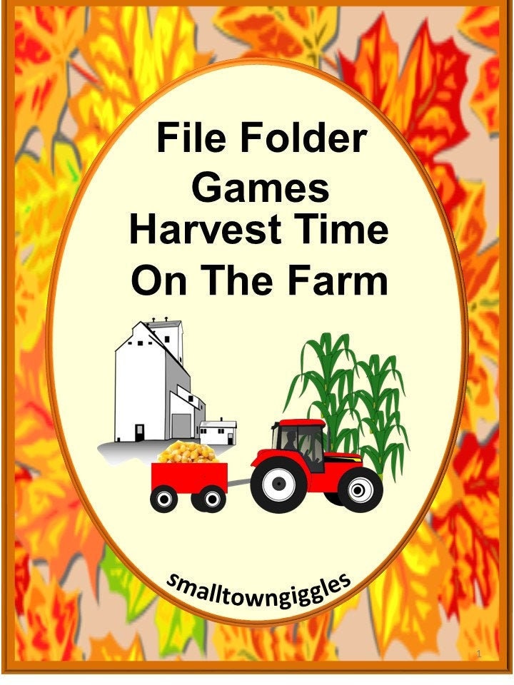 Preschool File Folder Games, Farm Math Teacher Printables, Digital ...