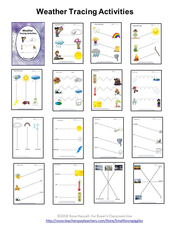 Weather Tracing Activities Early Childhood Special Education Preschool ...