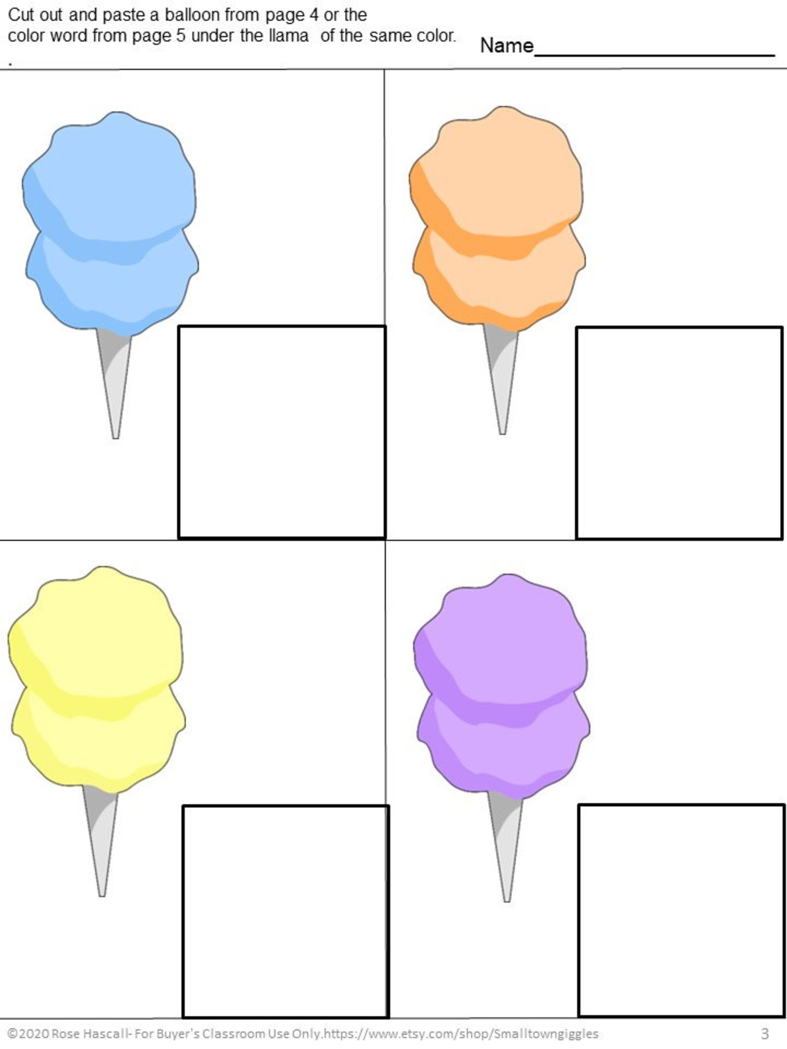 Circus Math Literacy Cut and Paste Activities Fine Motor Digital ...