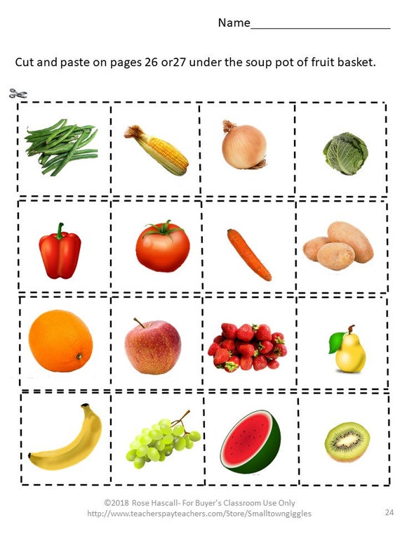 Growing Vegetable Soup Cut and Paste Activities Digital | Etsy