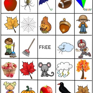 Autumn Fall BINGO Game, Listening Skills + Visual Discrimination ...