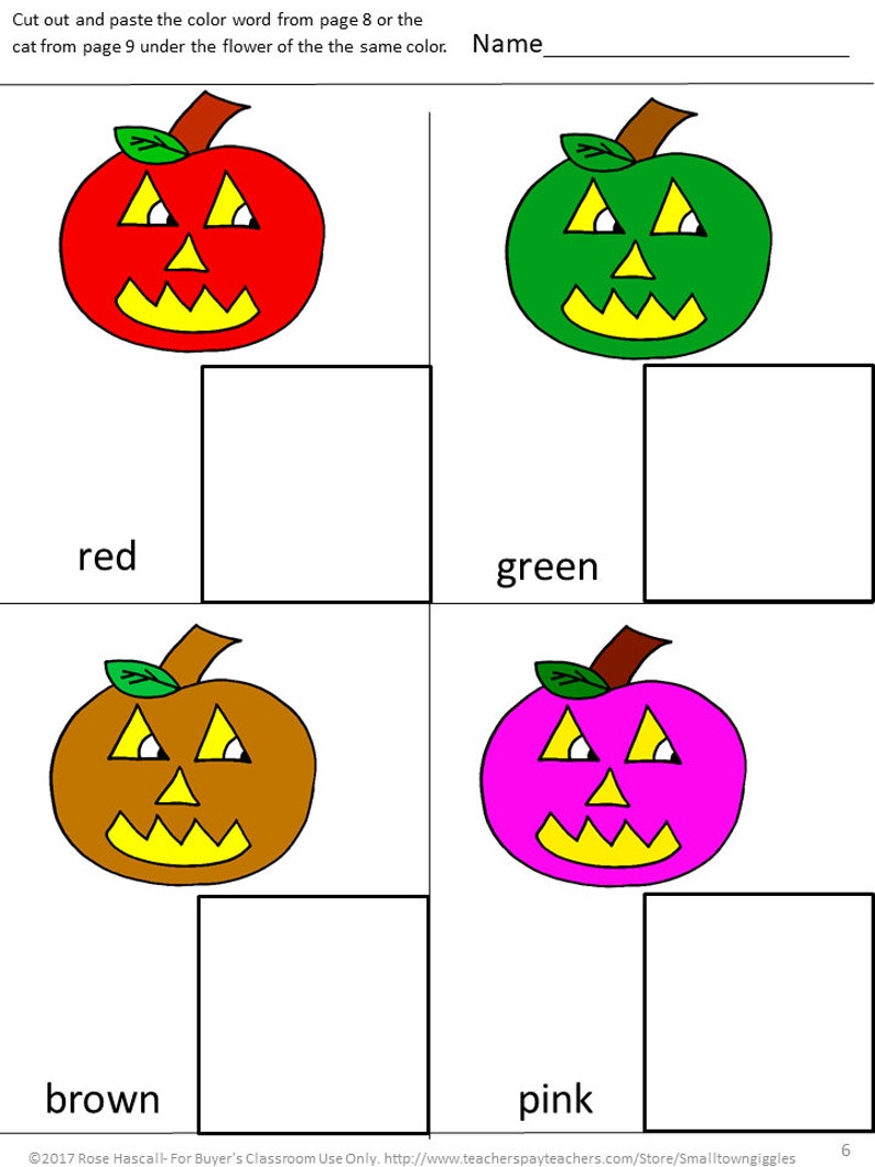 October Kindergarten Cut and Paste Unit Fine Motor Skills Bundle - Etsy