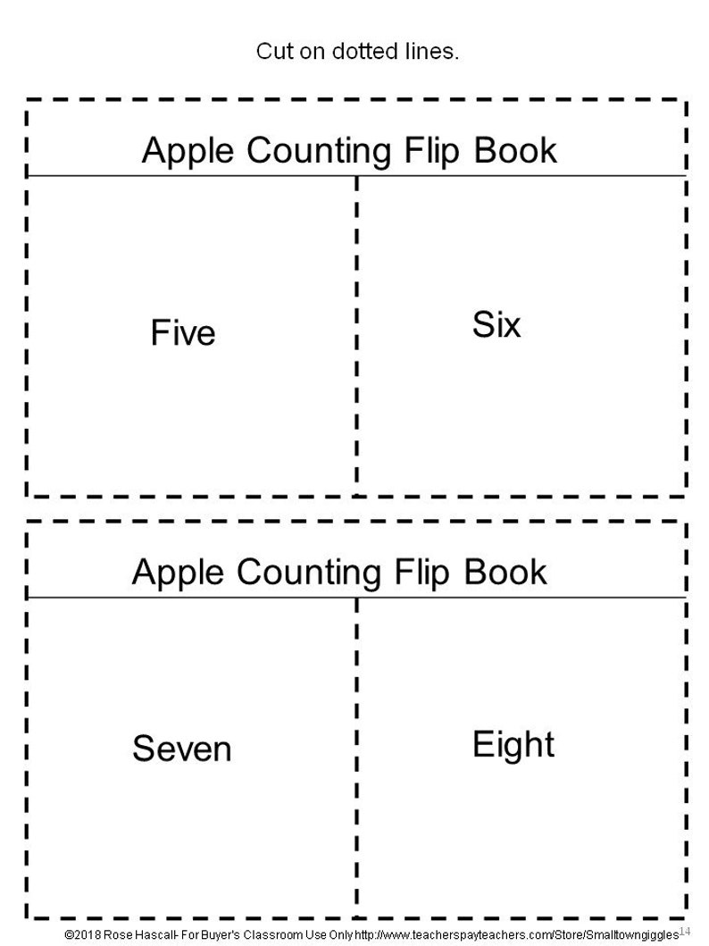 Apple Counting Interactive Cut and Paste Flip Book Special Education ...