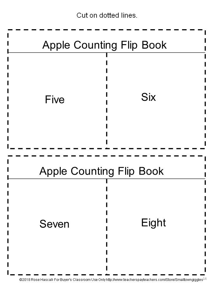 Apple Counting Interactive Cut and Paste Flip Book Special Education ...