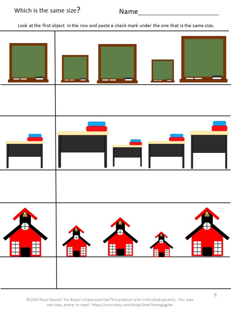 Back to School Basic Concepts Cut and Paste Fine Motor Skills - Etsy