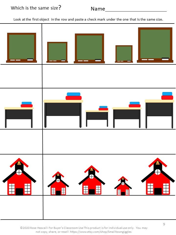 Back to School Basic Concepts Cut and Paste Fine Motor Skills ...
