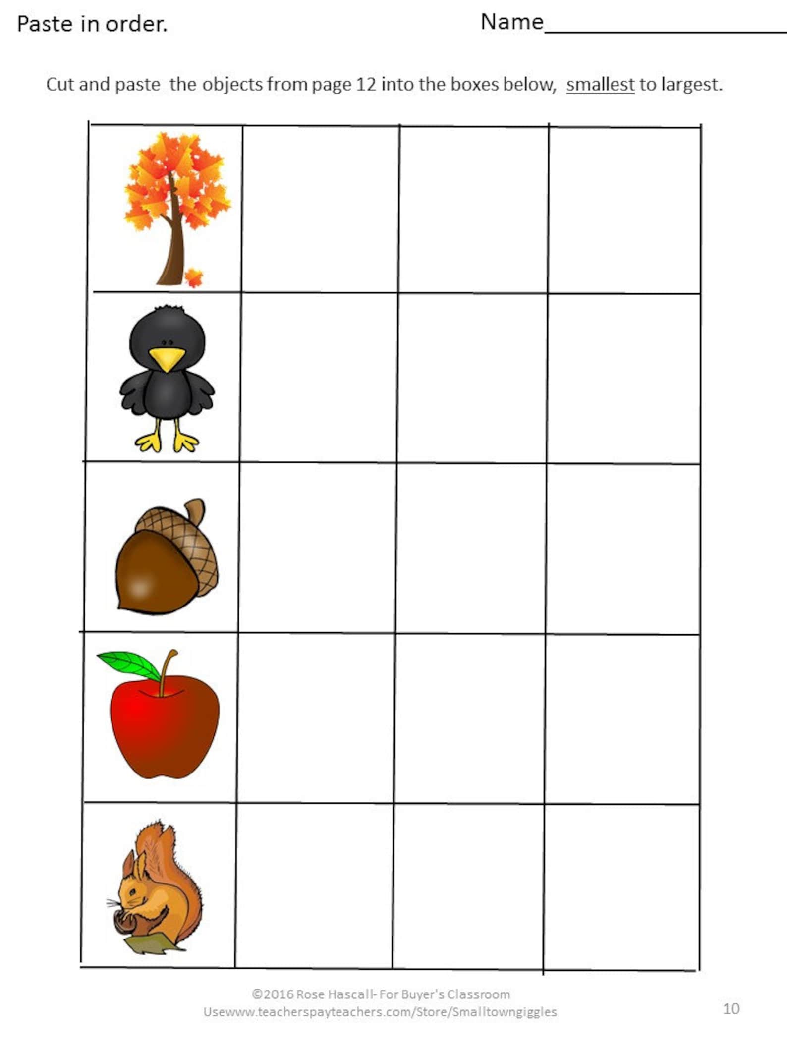 Fall Activities Sorting Printable Special Education Math Fine Motor ...