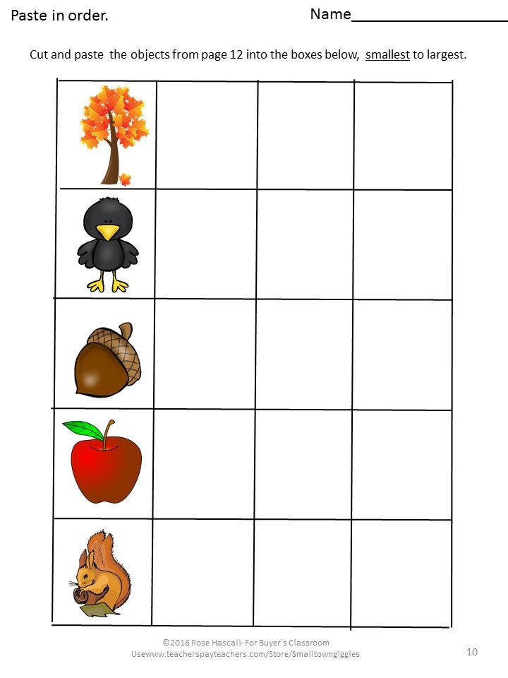 Fall Activities Sorting Printable Special Education Math Fine Motor ...