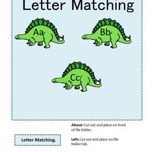 Dinosaurs Math Literacy File Folder Games Fine Motor Special Education ...
