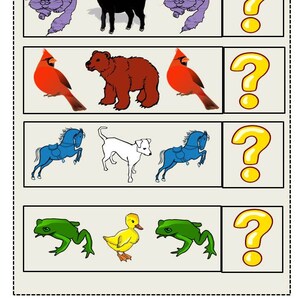 Brown Bear Brown Bear File Folder Games Math and Literacy Preschool ...