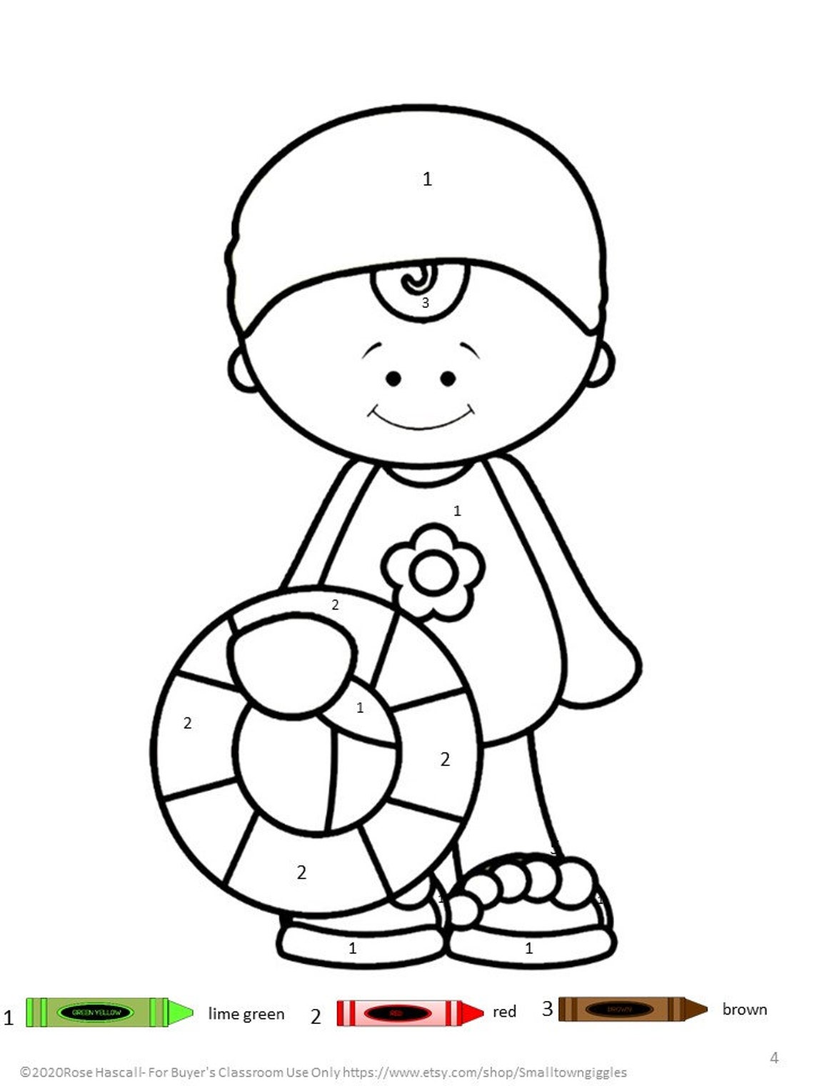 Beach Fun Summer Color by Number Fine Motor Activities, Preschool ...