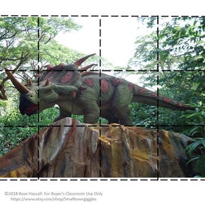 Dinosaur Realistic Photos Cut and Paste Puzzles T-rex, Pre-k. Preschool ...