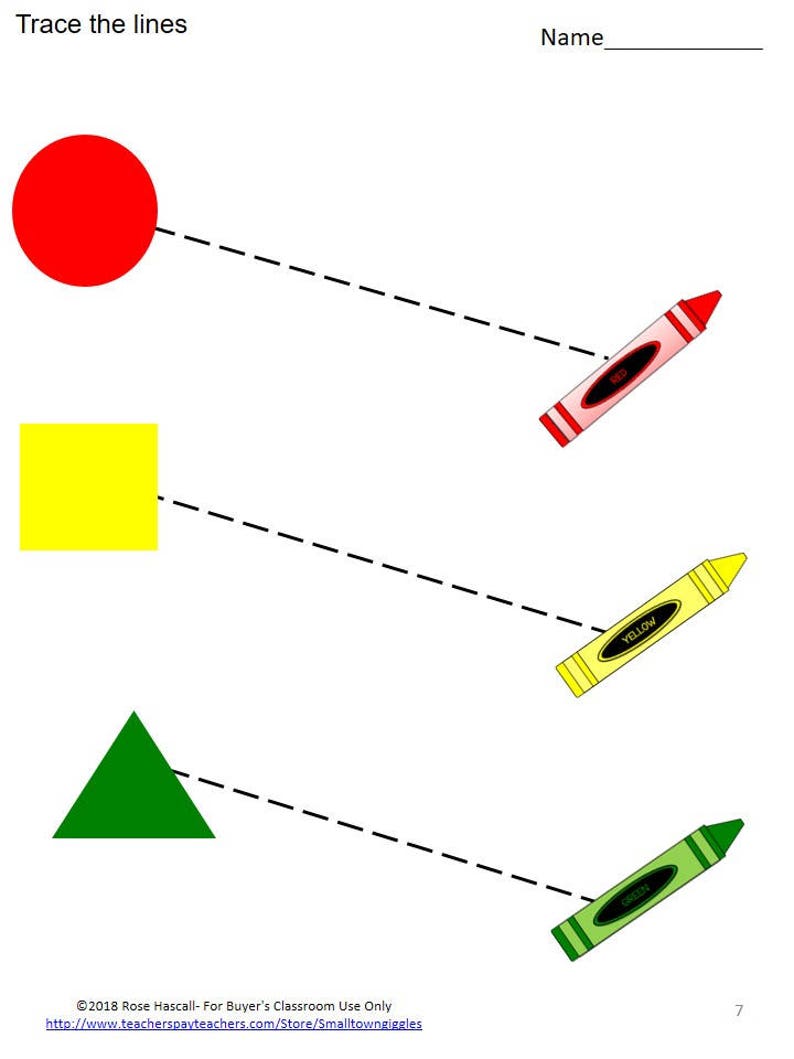 Tracing Shapes and Color Activities Geometry P-K, K, Early Childhood ...