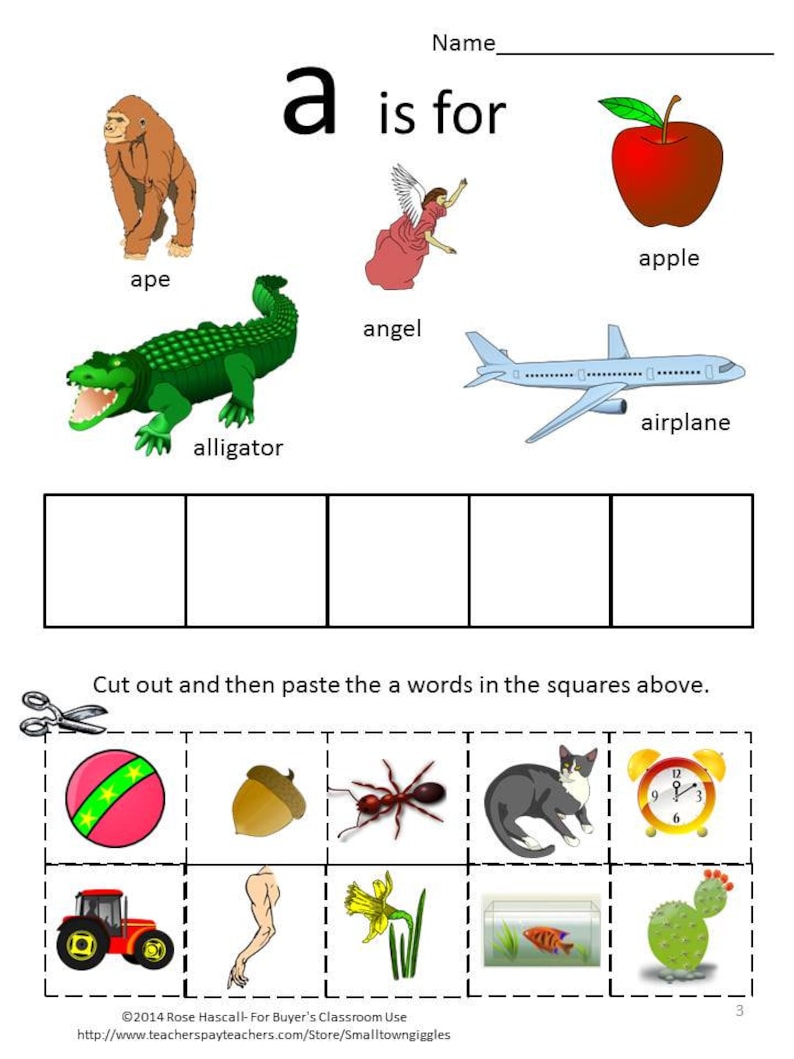 Distance Learning Alphabet Cut Paste,lower Case Letter Matching, Prek ...
