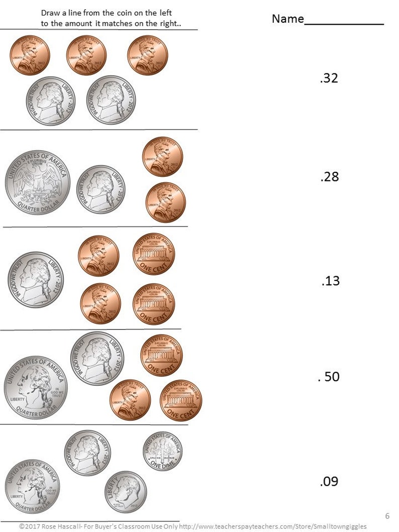 Coins Money Activities Counting Coins Identifying Coins Special ...