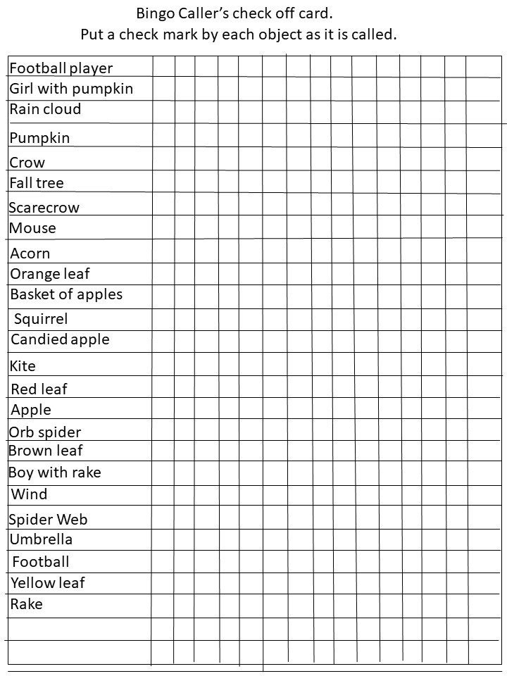 Autumn Fall BINGO Game, Listening Skills + Visual Discrimination ...