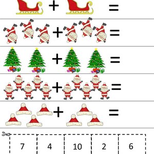 Counting Fun With Santa Cut and Paste - Etsy