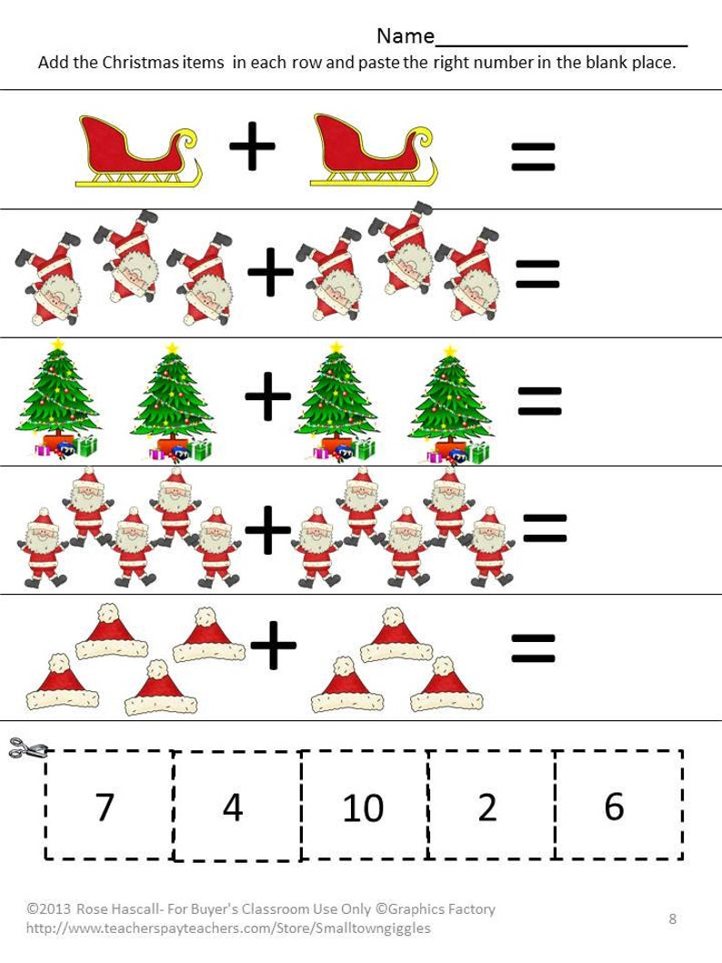 Counting Fun With Santa Cut and Paste - Etsy
