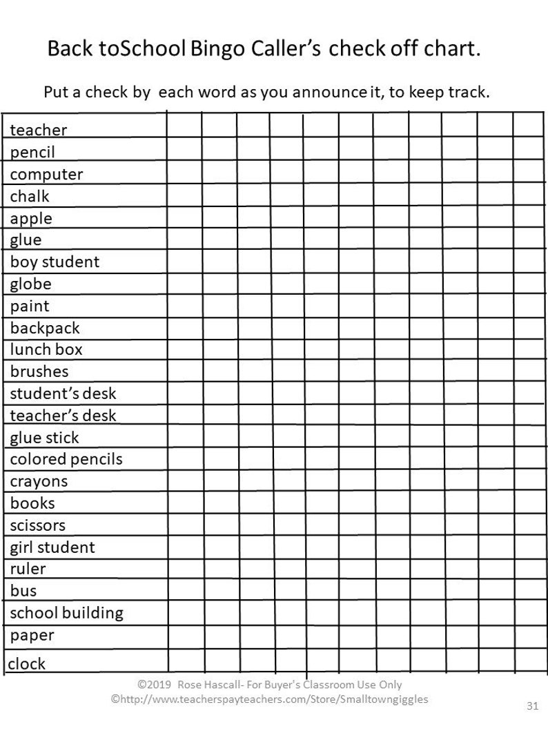Back to School Bingo Game for Beginning of the Year Activities ...