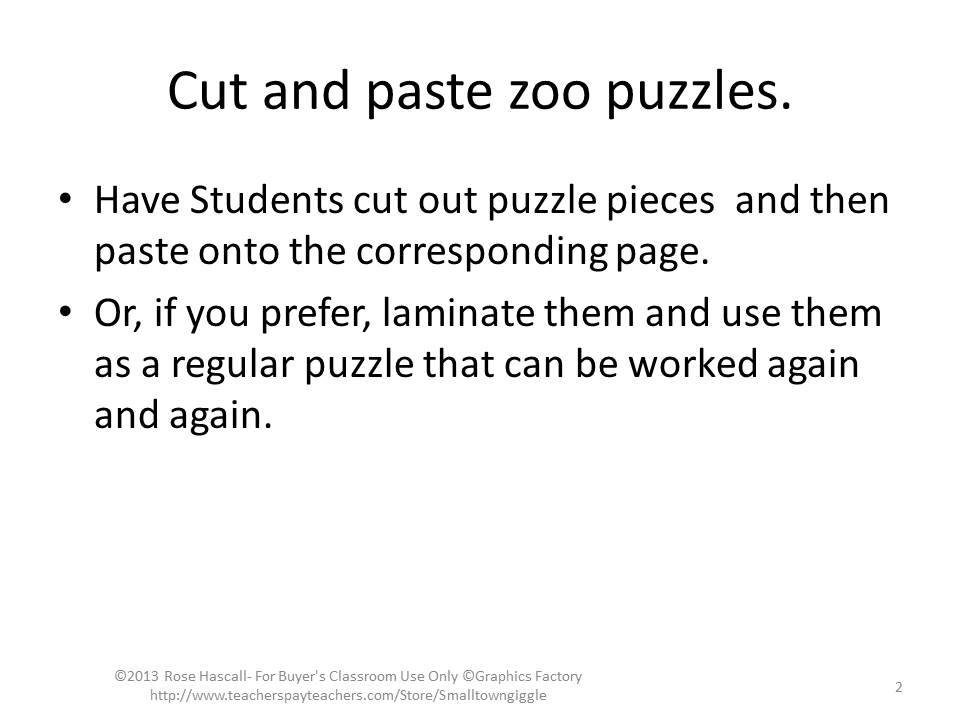 Brown Bear Brown Bear Cut and Paste Puzzles Special Education Preschool ...