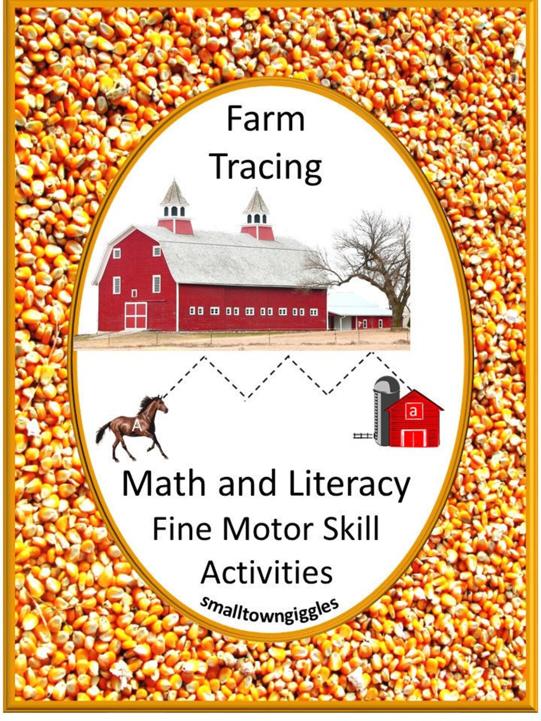 Farm Math and Literacy Tracing Activities, Fine Motor Skills, Math ...