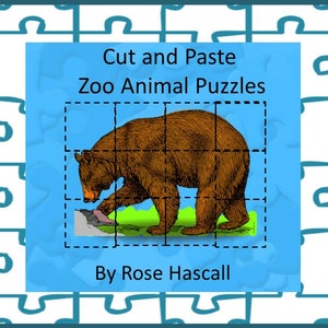 Zoo Animal Puzzles, Cut and Paste, Cut and Paste Puzzles, Printables ...