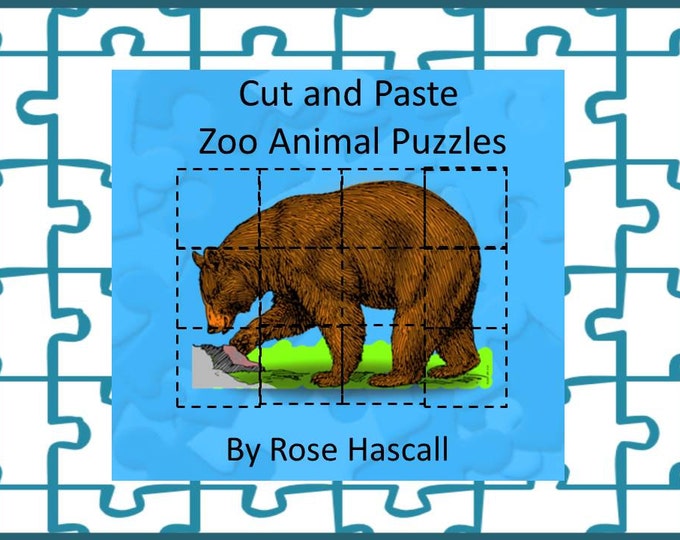 Zoo Animal Puzzles Cut and Paste Cut and Paste Puzzles - Etsy