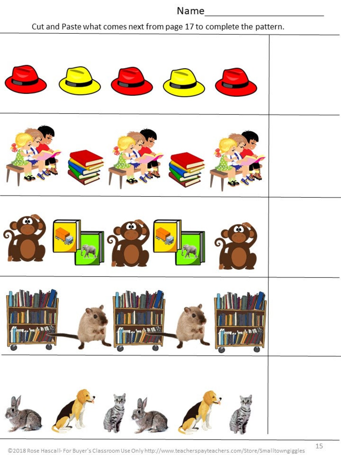 Curious George Visits the Library Book Study Cut and Paste Activities ...