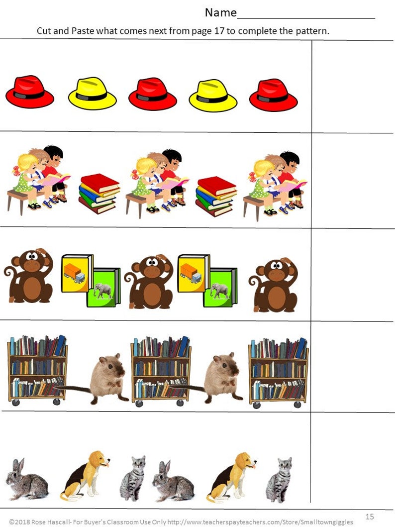 Curious George Visits the Library Book Study Cut and Paste Activities ...