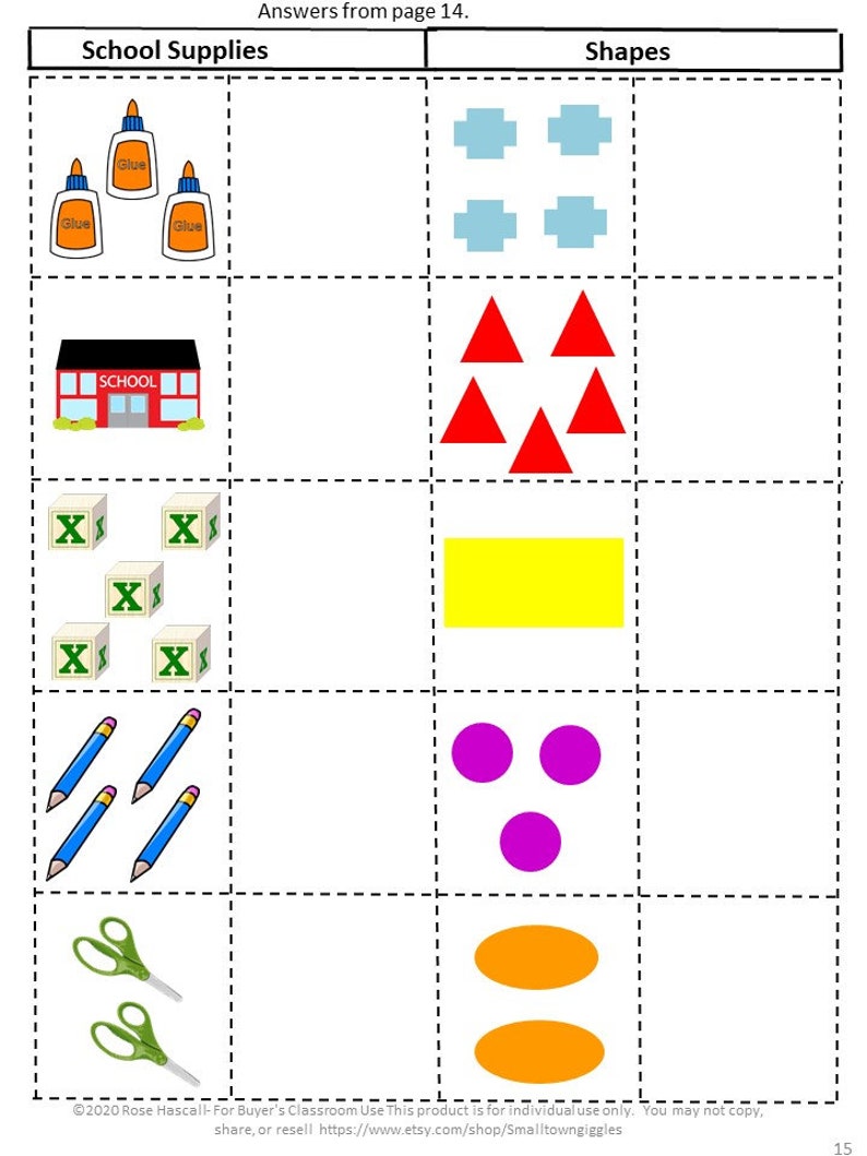 Back to School Basic Concepts Cut and Paste Fine Motor Skills - Etsy