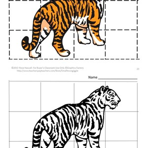Zoo Animal Puzzles, Cut and Paste, Cut and Paste Puzzles, Printables ...