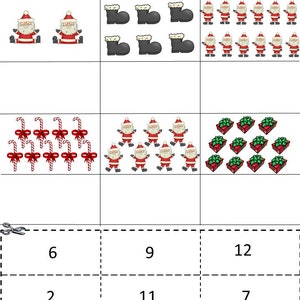 Christmas Math Centers,math Worksheets, Fine Motor Skills,cut and Paste ...