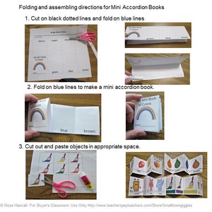 Match the Colors Cut and Paste Mini Accordion Book Set Preschool ...