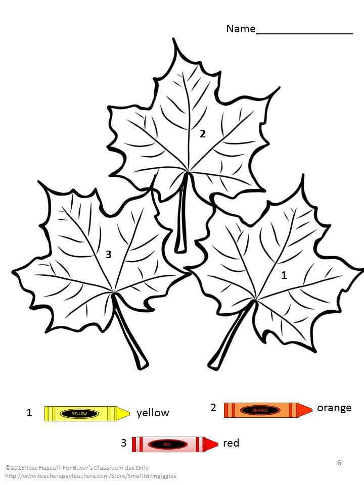 Fall Color by Number Math Center Kindergarten Special Education Autism ...