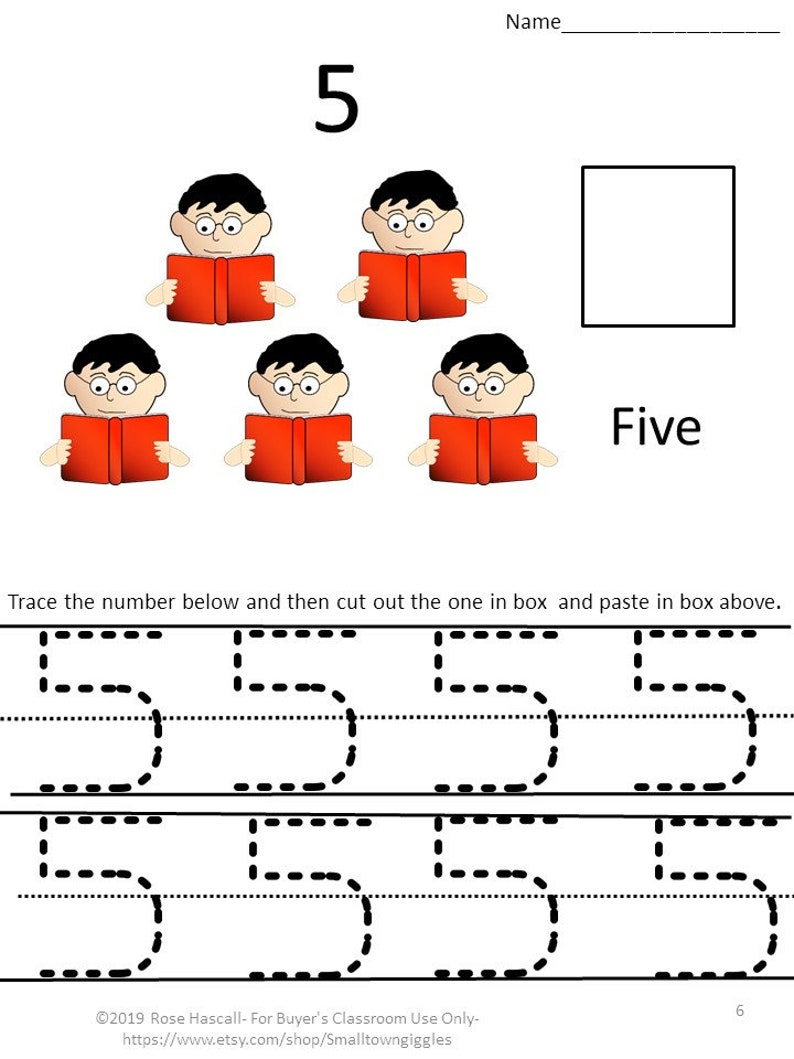 Number Tracing 1-10, Numbers Cut and Paste Worksheets,kindergarten ...