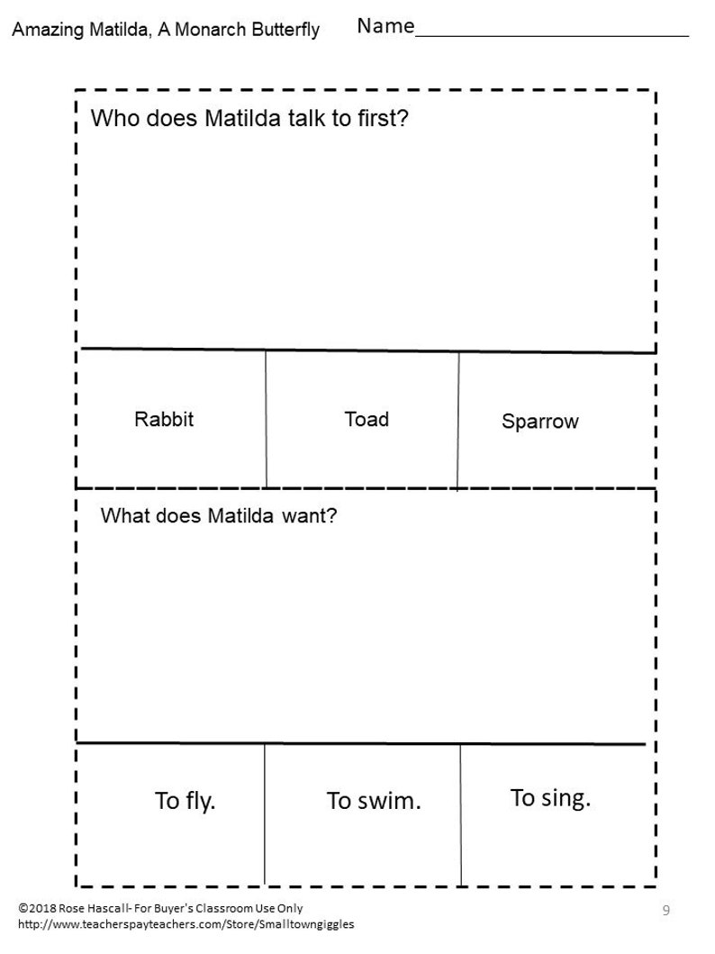 Amazing Matilda, A Monarch Tale, Butterfly, Cut and Paste, Mazes, P-K ...