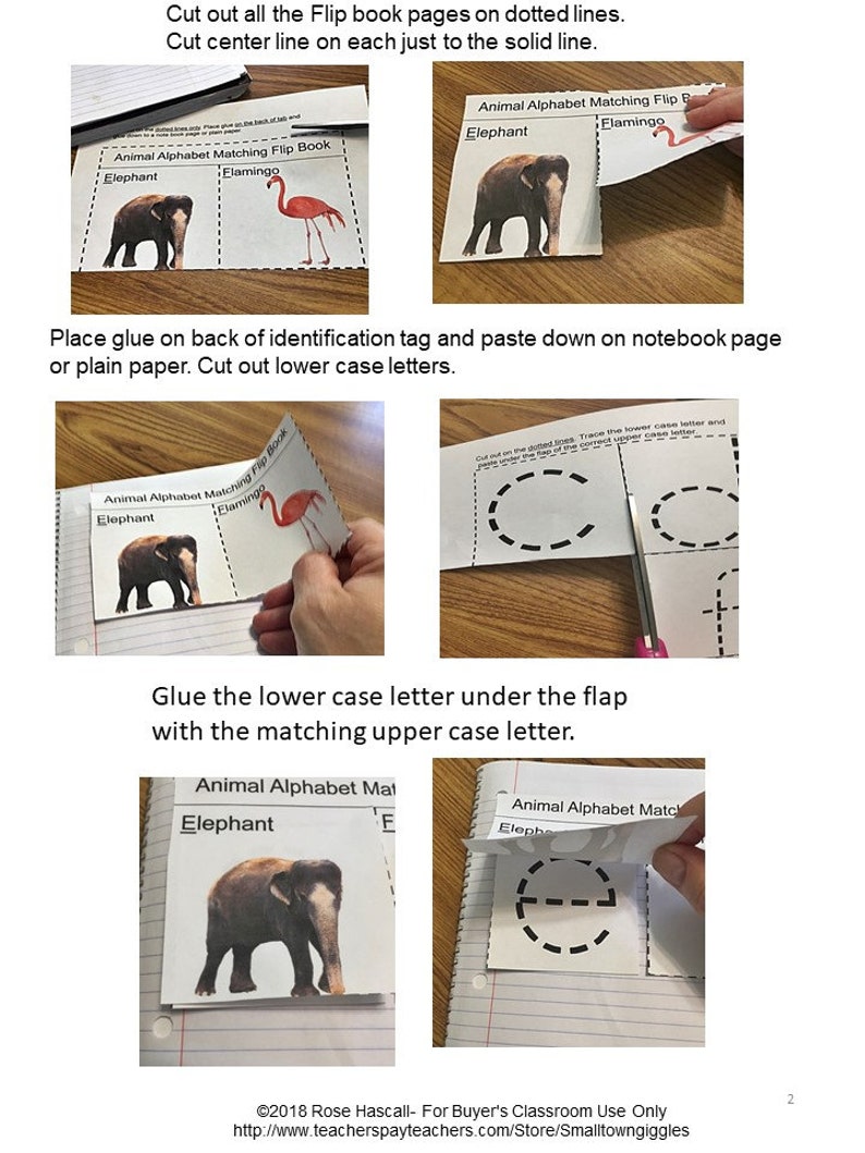 Zoo Animal Alphabet Uppercase Lowercaseletter Matching Cut and Paste ...