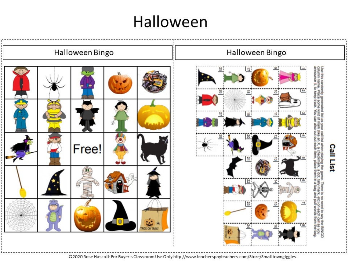 Halloween Bingo, 25 Different Game Cards. Digital Download, Printable ...