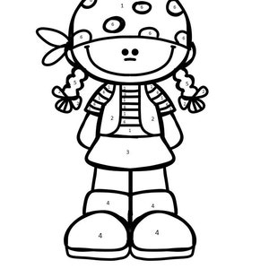 Pirate Color by Number Coloring Pages, Digital Download,early Childhood ...