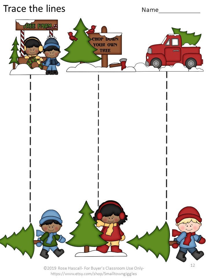 Christmas Printable,tracing Activities,tracing Lines,fine Motor Skills ...